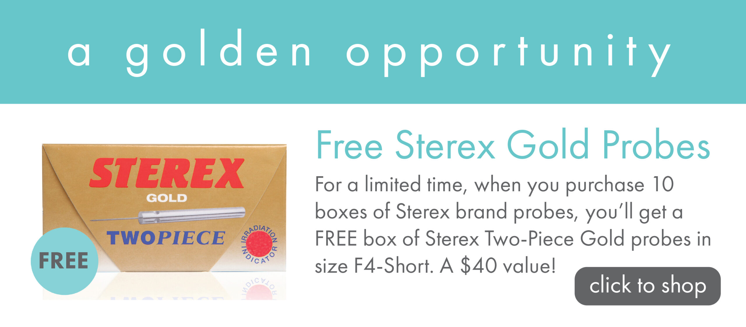Sterex Free Gold Box Banner | Prestige Electrolysis + Spa Supply