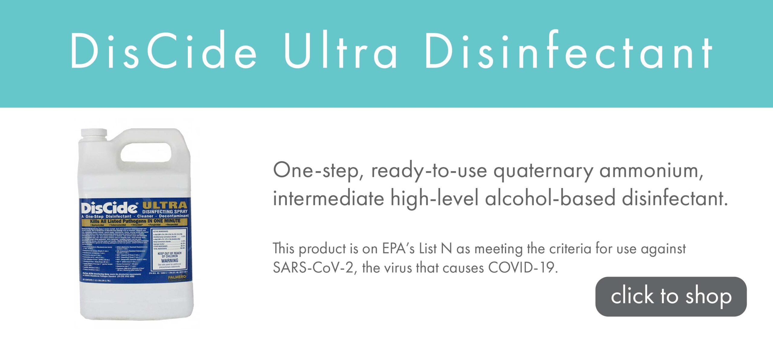 Discide gallon banner | Prestige Electrolysis + Spa Supply