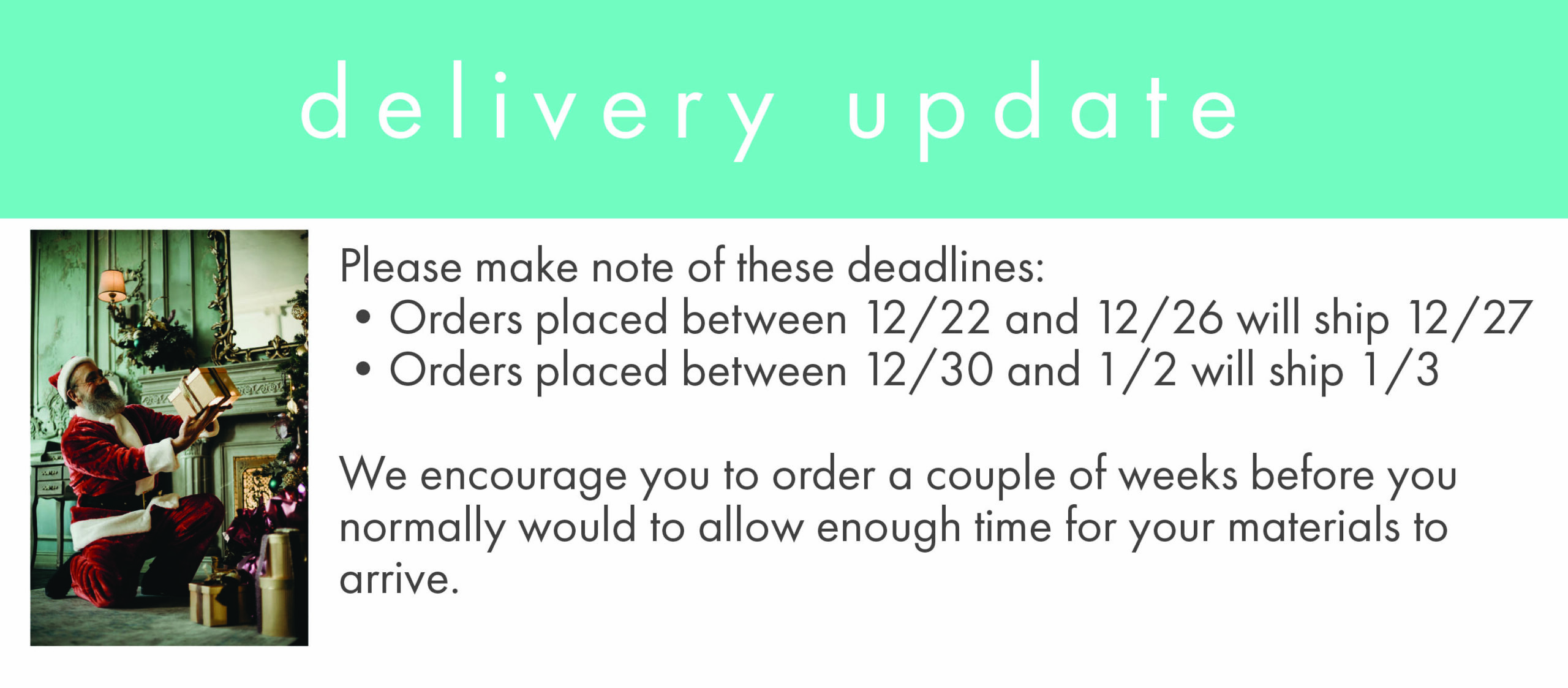 December 2022 Shipping Update Banner | Prestige Electrolysis + Spa Supply